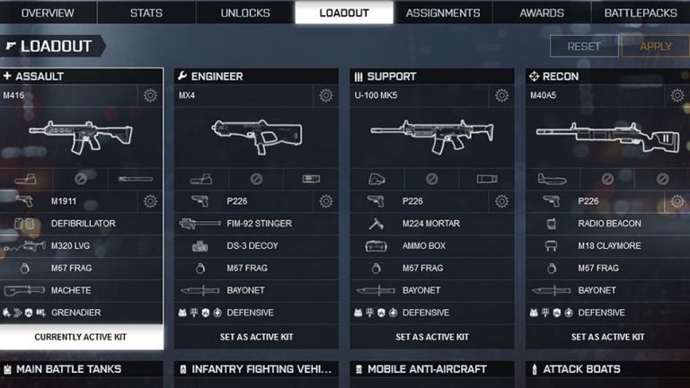 Battlefield 4 Loadout Presets - Battlefield Informer